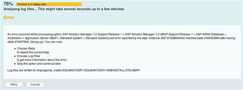 Solved Dvebmgs Reached State Unknown After Having State SAP Community