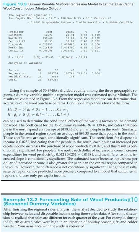 Solved Figure 133 Dummy Variable Multiple Regression Model
