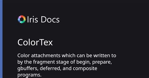 Colortex Iris Docs