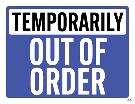 Out Of Order Signs 25 Free Printable Signs Printabulls Worksheets