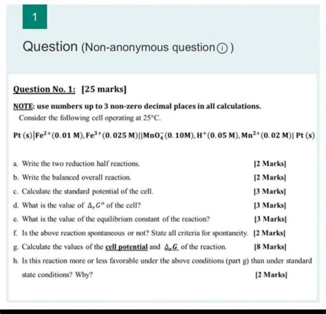 Solved Question Non Anonymous Question O Question No Chegg Com