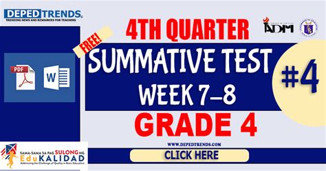 Grade 4 Quarter 4 Week 7 8 Summative Test 4 With Answer Key Sy 2022 2023