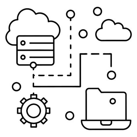 Data Extraction And Migration Vector Illustration Line Art Premium Ai