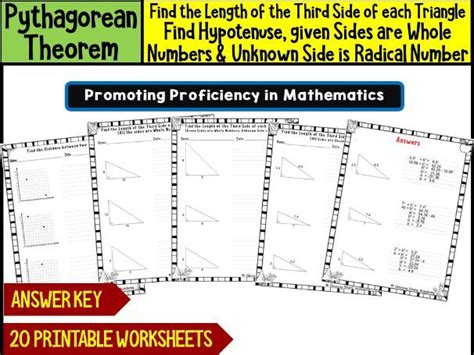 Find The Length Of The Third Side Of Each Triangle Find Hypotenuse Given Sides Are Whole
