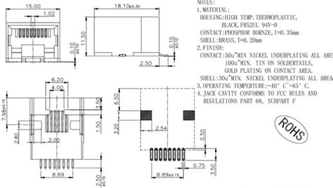 Rj45 Specification And Drawing Ecocables