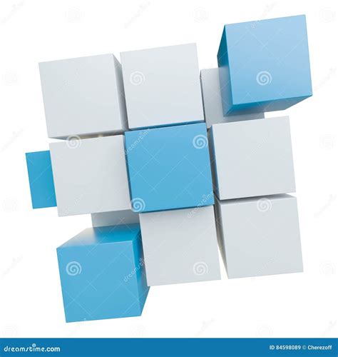 Abstract Cube Assembling From Blocks Stock Image Image Of Edges Brainstorming 84598089
