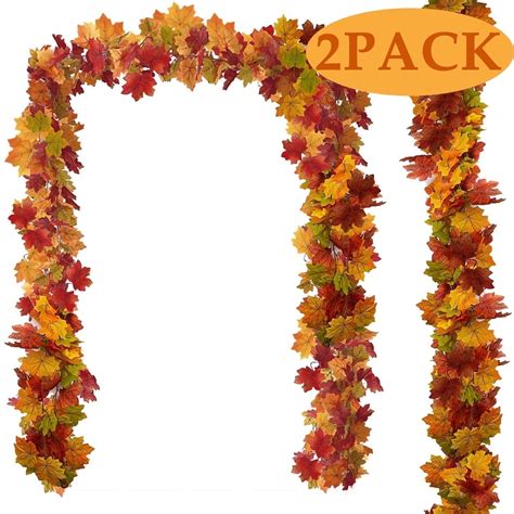 Fall Maple Leaves Garland With Lights Fall Thanksgiving Decor Garland