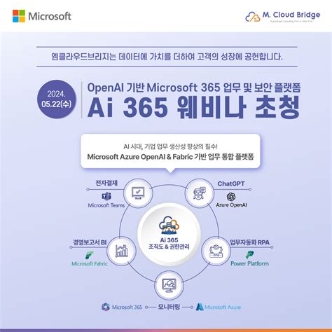 M Cloud Bridge 엠클라우드브리지 Ai 365 웨비나 초청 Ai시대 Openai