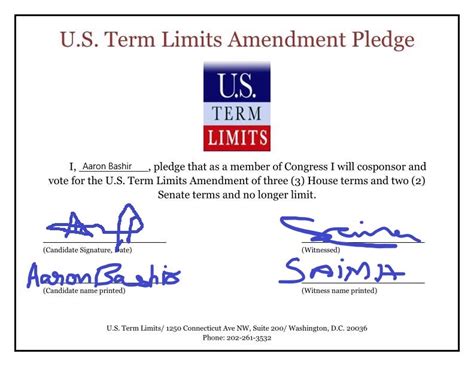 Aaron Bashir Pledges To Support Term Limits On Congress U S Term Limits