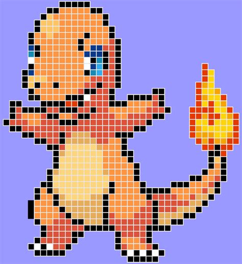 Charmander Pokemon Big Spritepatróndiseño Hamabeads 1 Gen