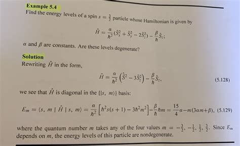 Solved Example 54 Find The Energy Levels Of A Spin S