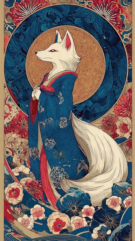 Image Of The Folkloric Kitsune Stock Illustration Illustration Of Supernatural Eyes 448947354