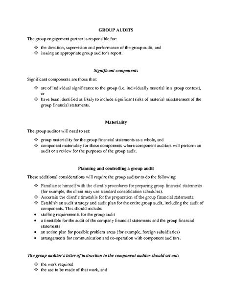Group Audit Group Audits The Group Engagement Partner Is Responsible