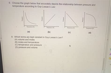 Solved 8 Choose The Graph Below That Accurately Depicts The
