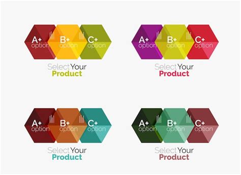 premium vector set of abstract option navigation templates elements