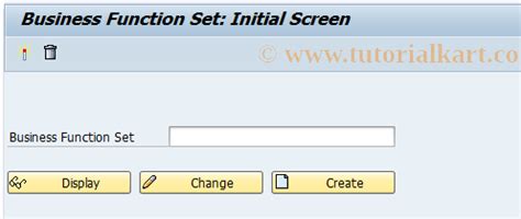 SFW SAP Tcode Business Function Set
