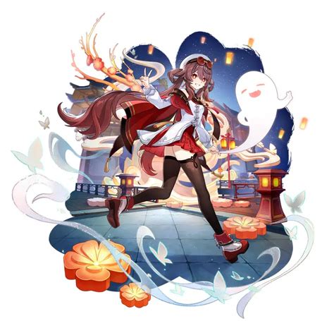 Hu Tao Cherries Snow Laden Genshin Impact Danbooru