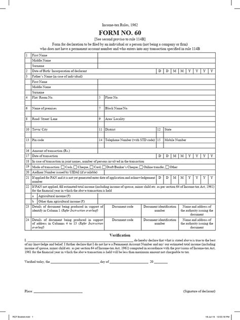 Form 60 Format Pdf Identity Document Payments