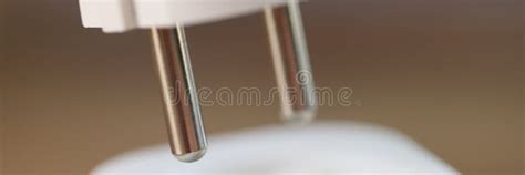 Close Up Of Inserting Electric Plug Into Socket Stock Image Image Of
