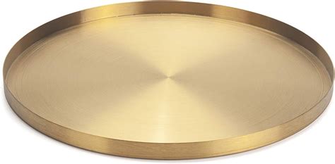 Rundes Tablett Aus Edelstahl Serviertablett Goldfarben Schmuck Und