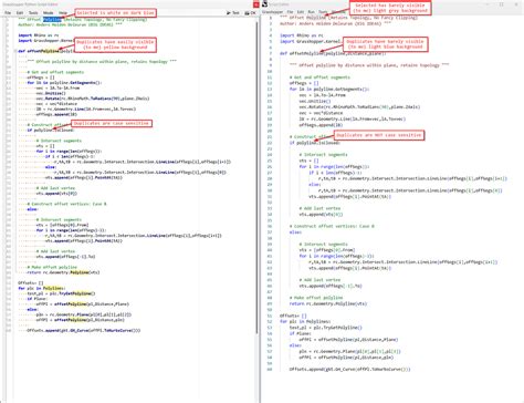 Regression Script Editor Duplicate Highlighting Grasshopper