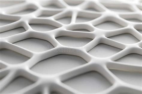 Intricate White Geometric Lattice Structure With Organic Pattern Stock
