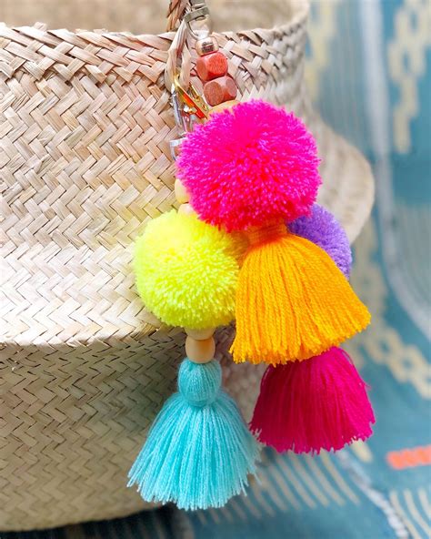 Diy Pom Pom And Tassel Clip On Keychain The Neon Tea Party