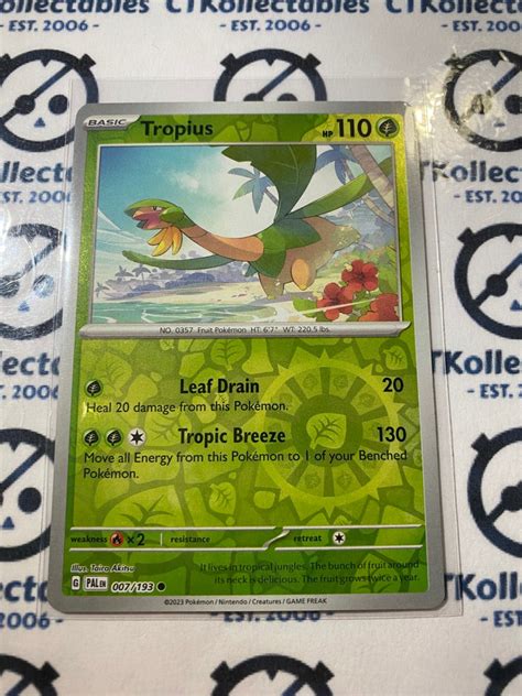Tropius Reverse Holo 007193 2023 Paldea Evolved Pokemon Card