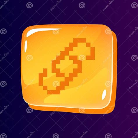 Link Glossy Ui Button With Pixelated Icon Stock Vector Illustration Of Element Isolated