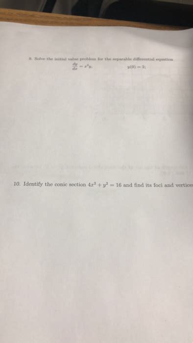 solved 9 solve the initial value problem for the separable
