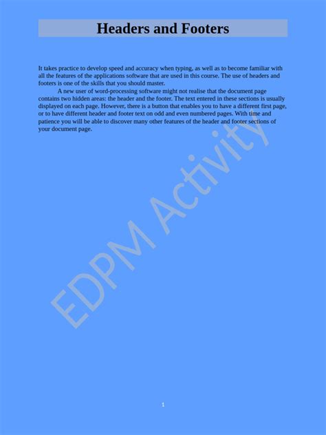 Headers And Footers Pdf