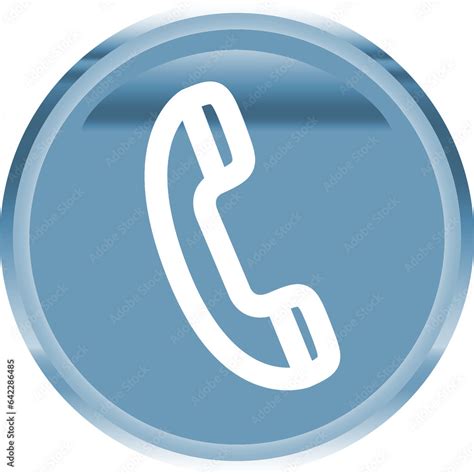 Digital Png Illustration Of Shiny Metal Button With White Telephone