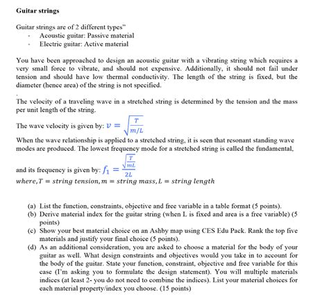 Solved Guitar Strings Are Of 2 Different Types Acoustic