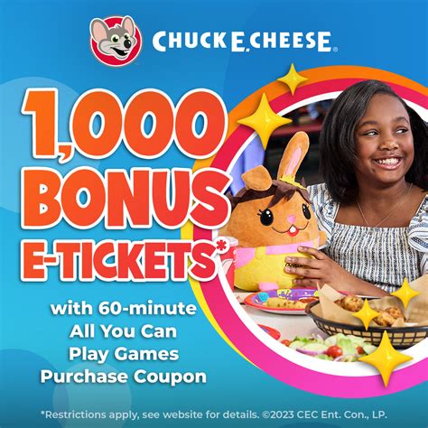 Chuck E Cheese For 14 100 Tickets Epic New Birthday Parties At Chuck