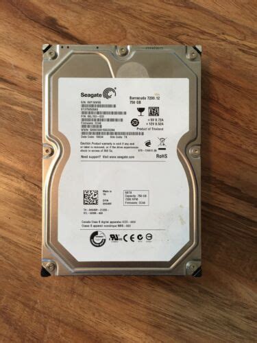 ST3750528AS, 9VP, TK, PN 9SL153-033, FW CC44, Seagate 750GB SATA 3.5 ...