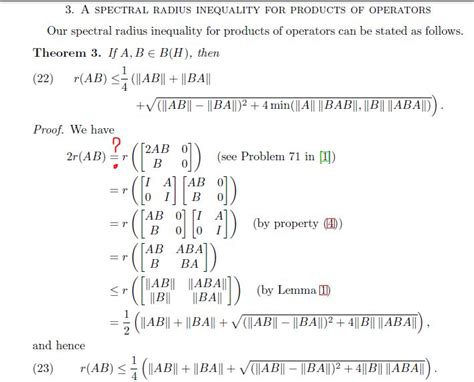 Functional Analysis Proof Explanation Spectral Radius Of Operators