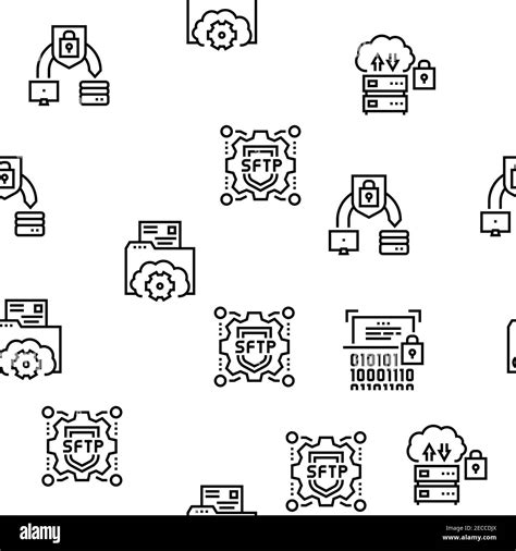 Ssh Sftp File Transfer Protocol Icons Set Vector Stock Vector Image And Art Alamy