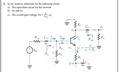 Solved In AC Analysis Determine For The Following Chegg