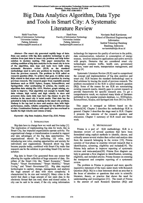 PDF Big Data Analytics Algorithm Data Type And Tools In Smart City A Systematic Literature