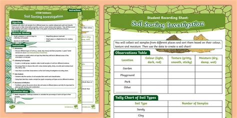 STEM Outdoors Soil Sorting Investigation Teacher Made