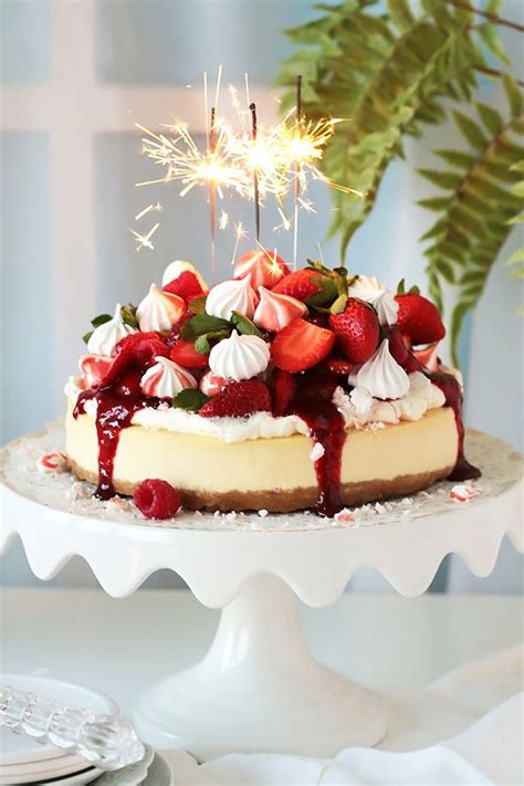 Classic Cheesecake With Strawberry Meringue Topping