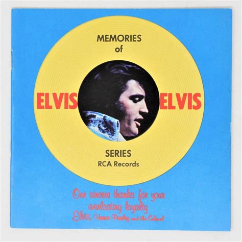 Brochure Elvis Presley Memories Of Elvis Rca Records Album Promotio