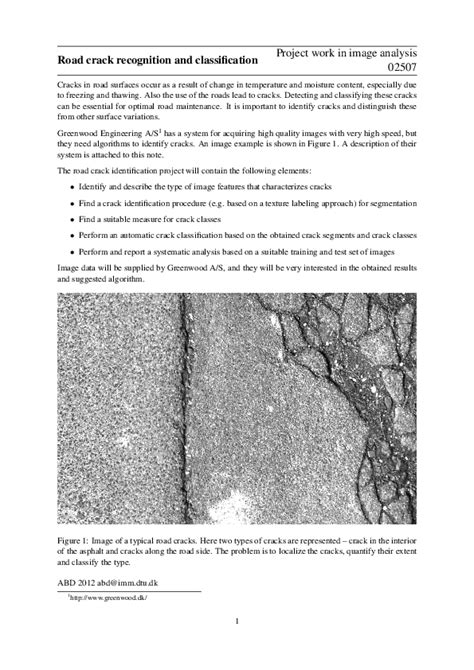Pdf Road Crack Recognition And Classification