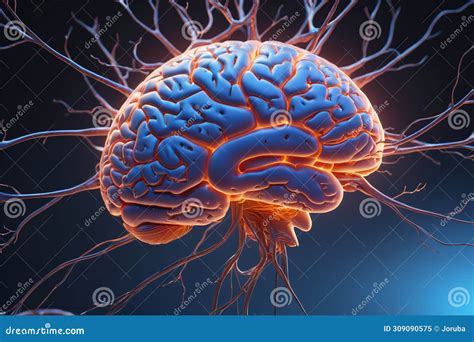 Scientifical Illustration Of Human Brain Stock Illustration Illustration Of Connection