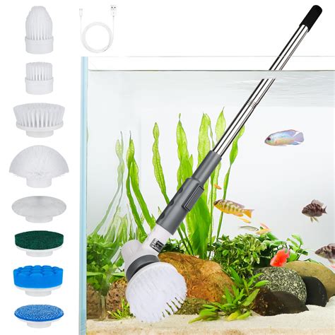 Amazon.com : AQQA 8-in-1 Aquarium Cleaning Kit Electric Spin Scrubber ...