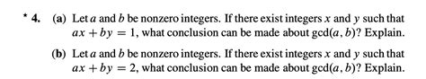Solved A Let A And B Be Non Zero Integers If There Chegg