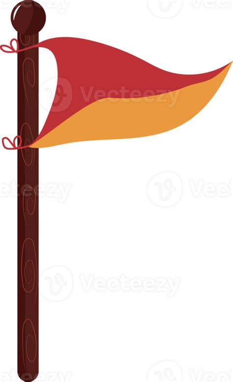 Illustration Of Red And Yellow Scout Flag On Pole 66196823 Png