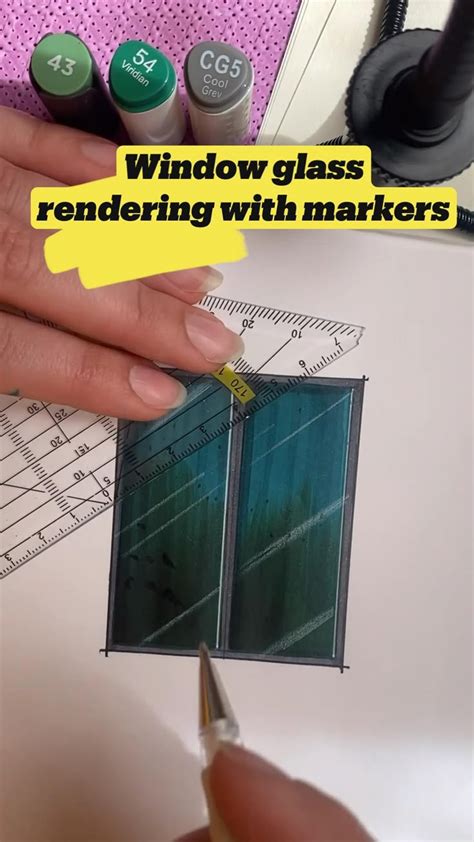Window Glass Rendering With Markers Markers Drawing Architecture