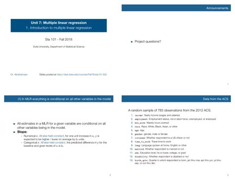 Ppt Unit 7 Multiple Linear Regression 1 Introduction To Multiple Powerpoint Presentation