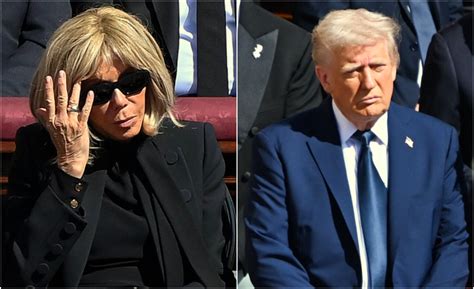 ФОТО Брижит Макрон и Доналд Трамп не го испочитуваа кодексот на облекување на погребот на